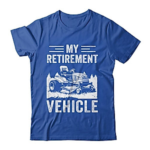 TeesPure My Retirement Vehicle Funny Riding Lawn Mower Retro Dad Shirt Short Sleeve Tee