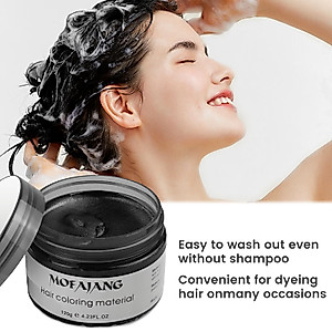 Black Temporary Hair Color Wax, SOVONCARE Hair Dye Wax 4.23 oz Pomades Natural Hairstyle Cream for Men & Women Party Cosplay Halloween Date (Black)