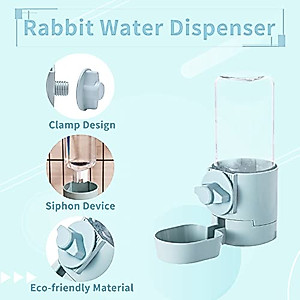 BNOSDM Rabbit Automatic Food Feeder and Water Dispenser Bunny Gravity Feeding Station Waterer Set Hanging Self-Dispensing Feeder for Ferret,Guinea Pigs Chinchillas Kittens