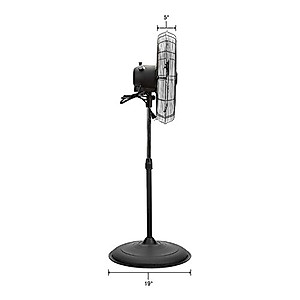 OEMTOOLS OEM24871 20" Oscillating Pedestal Fan, Commercial Fan For Worksites, Industrial Fans, High Velocity Shop Fan, Pedestal Fan, Oscillating Fan On Stand, Warehouse, Garage, or Gym Fan, 20 Inch