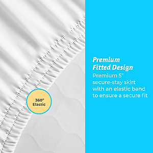 Pack n Play Fitted Waterproof Mini Crib Mattress Protector | 2 Pack | 27" X 39" | Quilted Crib Mattress Cover Pad Fits Most Pack n Plays, Mini Crib, Playards and Foldable Mattresses