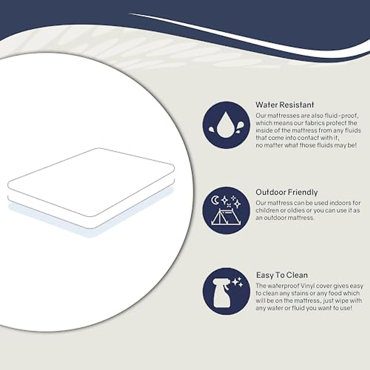 Nutan, 5-Inch Medium Firm Double Sided Tight top Foam Rolled Vinyl Mattress, Full