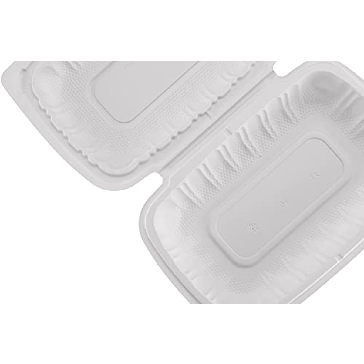 TIYA Clamshell Food Containers - White Bulk 200 Pack, 9x6in. - BPA Free Plastic To-Go Storage Containers - Microwavable Hinged Restaurant Takeout Tall Clamshells - Great for Meal Prep