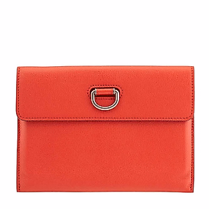 Burberry Womens D-Ring Leather Pouch, Red