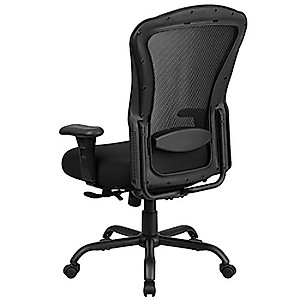 Flash Furniture HERCULES Series 24/7 Intensive Use Big & Tall 400 lb. Rated Black Mesh Multifunction Synchro-Tilt Ergonomic Office Chair
