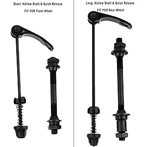 PETIT MANON 1 Pair Bike Quick Release Skewer Axle Wheel Hub Hollow Shaft Front/Rear Set Fit for Mountain Bike, MTB