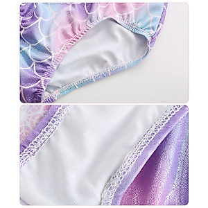 SEAUR Gymnastics Outfits for Girls with Skirt Girls Gymnastics Skirted Leotards Ballet Dance Dress Long Sleeve Tutu Leotard Mermaid Dance Wear 7-8T