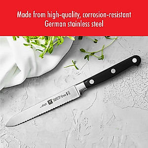 ZWILLING Professional S 5-Piece Razor-Sharp German Studio Block Knife Set, Made in Company-Owned German Factory with Special Formula Steel perfected for almost 300 Years, Dishwasher Safe
