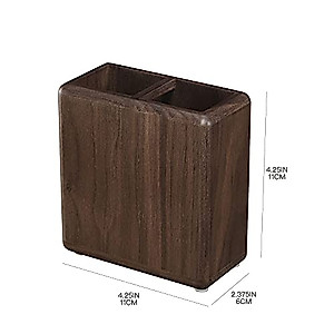 MIHIRO 4-Piece Bathroom Accessories Set, Wood Bathroom Vanity Countertop Accessory with Soap Dispenser, Toothbrush Holder, Bathroom Tumbler and Soap Dish, Waterproof Walnut,100% Solid Wood