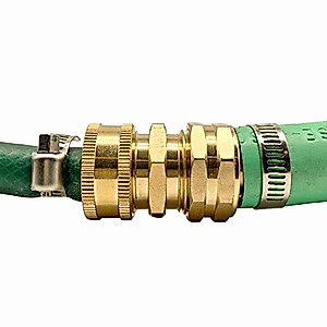 2 Pack 3/4 Inch Brass Garden Hose Adapter Male to Male Quick Connector