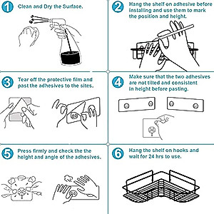 LAIGOO Adhesive Shower Caddy Corner Shelf, Metal Bathroom Shelf Wall Mounted Shower Shelf, Non-Drilling Floating Shelves for Shower Organizer/Bathroom Organizer/Kitchen (2 Pack, White)