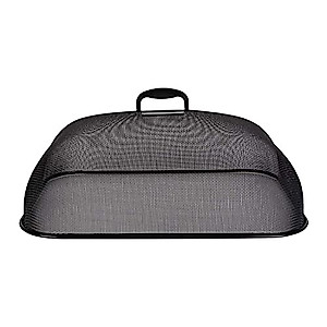 CUISINOX Dome for BBQ, Picnics and Outdoor Entertaining Stainless Steel Mesh Food Cover, Rectangular 18.5" x 13.5" x 8", Black