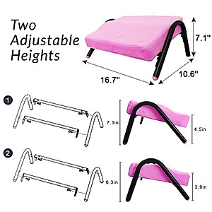 FUSLITE Foot Rest for Under Desk at Work, Adjustable Footrest, Ergonomic Foot Stool for Relieving Pain in Lower Back, Hip, Knee, Footstool for Chair, Couch, Office, Living Room, Home, Study, Pink