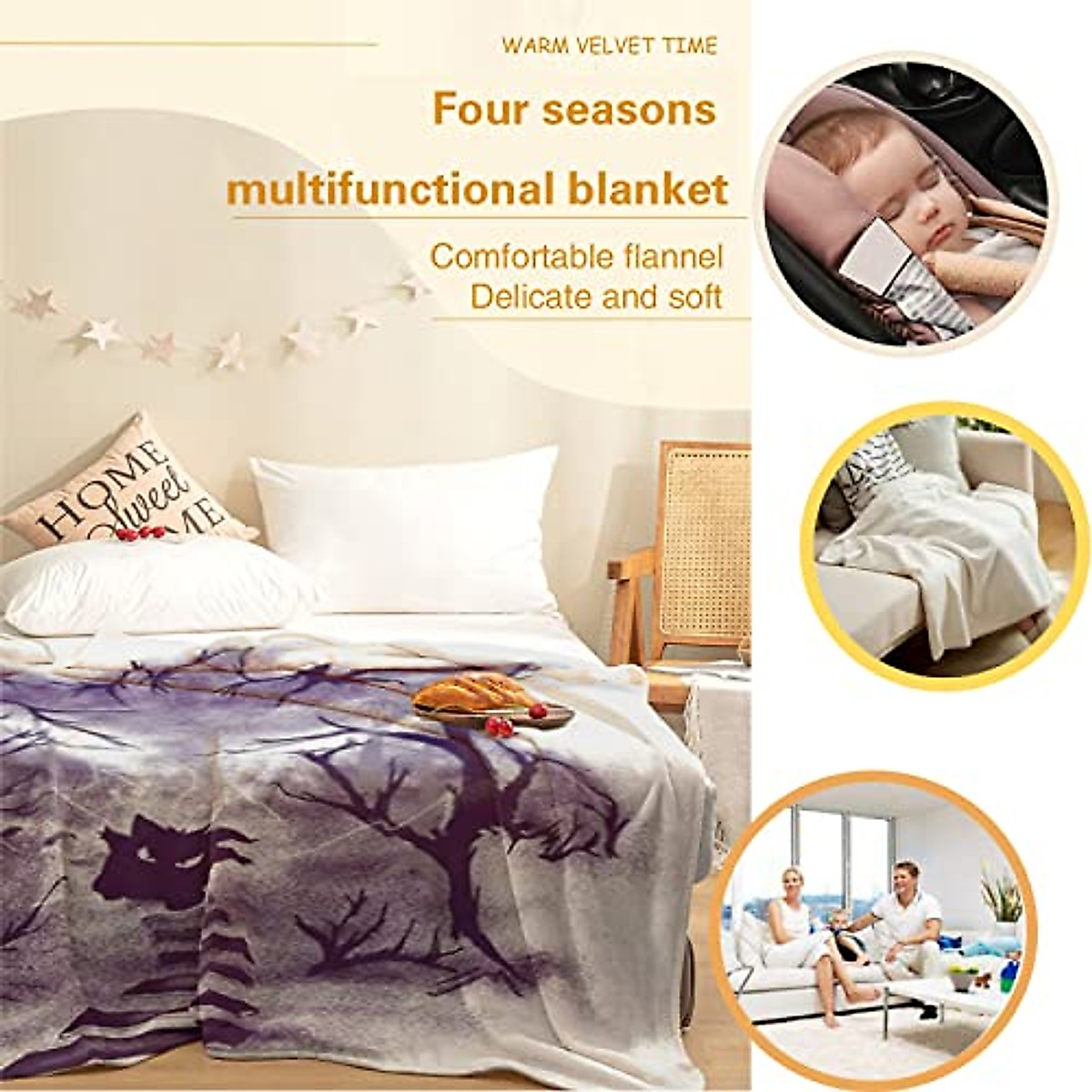 HAFSUM Cute Anime Blanket Cozy Warm Fleece Throw Blanket Lightweight Blankets and Throws for Men and Women 60"x50"