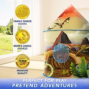 Dinosaur Play Tent for Kids - Pop Up Adventure Tent for Indoor and Outdoor Play