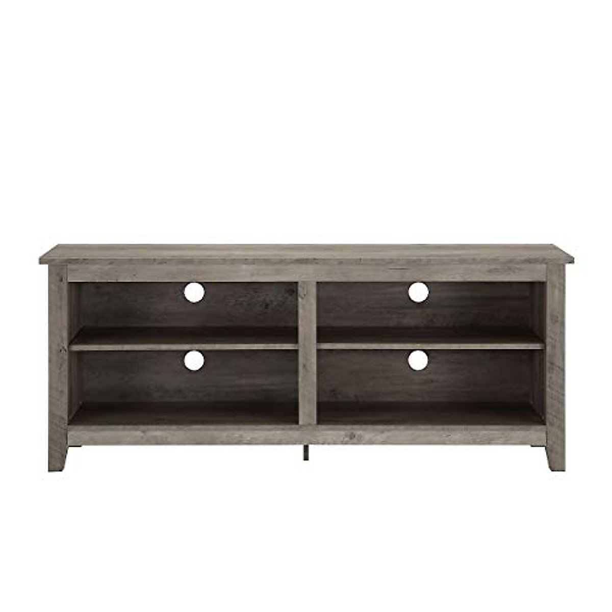 Walker Edison Wren Classic 4 Cubby TV Stand for TVs up to 65 Inches, 58 Inch, Grey Wash