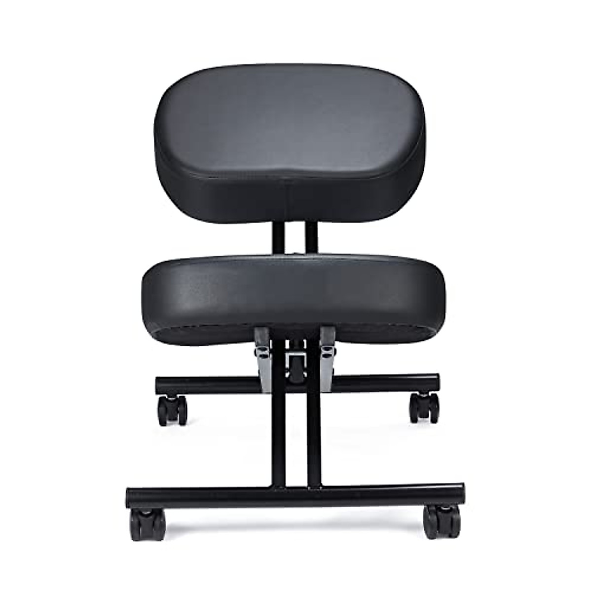 JOMEED Modern Height Adjustable Ergonomic Support Rolling Home Office Kneeling Desk Chair with 3 Inch Padded Angled Seat, Black