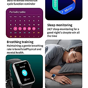 Smart Watch(Receive & Dial) 1.85" Touch Screen SmartWatch for Android and iOS Phones Compatible/65 Sports IP68 Waterproof SmartWatchs with Fitness Tracker Heart Rate/Sleep Monitor/Pedometer/Calories