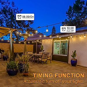 Outdoor Dimmer for String Lights, 600W Outdoor Dimmer Switch, 100FT Remote Control Light Dimmer, Dusk to Dawn Dimmer Plug for Dimmable Outdoor String Lights, Lamps and Patio Lights, Timer, Waterproof