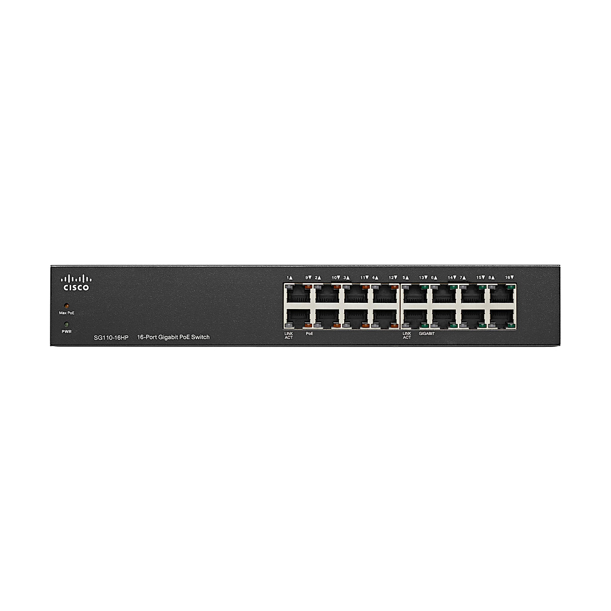 Cisco SG110-24 Desktop Switch with 24 Gigabit Ethernet (GbE) Ports plus 2 Combo mini-GBIC SFP , Limited Lifetime Protection (SG11016HPNA)