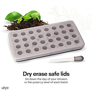 LĒVO Gummy and Candy Molds - Silicone Gummy Trays with Lids and Droppers - Set of 2 - Non-Stick Candy and Chocolate Molds - For Your LĒVO Infusion - Made from Food Grade Silicone - Tie Dye