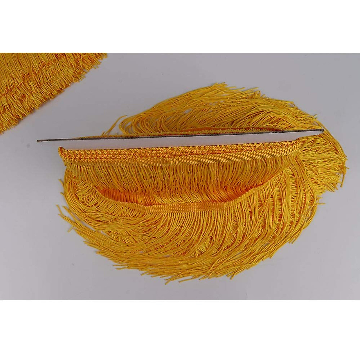 Heartwish268 Fringe Trim Lace Polyerter Fibre Tassel 6inch Wide 10 Yards Long for Clothes Accessories Latin Wedding Dress DIY Lamp Shade Decoration Golden Yellow