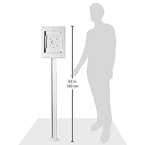 Pyle Anti-Theft Tablet Security Stand Kiosk - Aluminum Metal Floor Mount Tablet Case Holder w/Lock, Tilt Adjustable for Flexible Operation, Designed for iPad Pro 12.9 Inch Tablets - Pyle PSPADLKPRO57