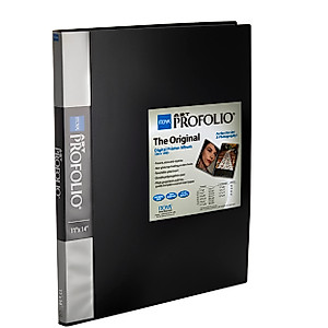 ITOYA Profolio Series 11 X 14 Inch Art Presentation Portfolio - Pack of Three + Scrapbooking Stickers 4 Pages of Emojis, Quotes, Letters & Numbers - Super Bundle,Black