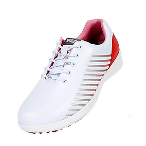 Ybberik Spikeless and Waterproof Golf Shoes for Women and Girls Red
