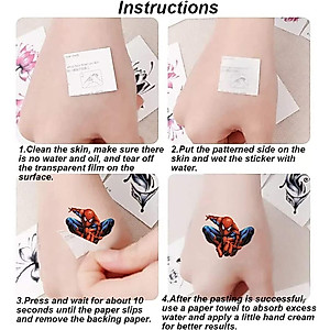 40 Sheets Spider-Man Temporary Tattoos Birthday Themed Party Supplies Decoration Favors Cartoon Cute Sticker for Kids Boys Home Activity Class Prizes Carnival Christmas Rewards