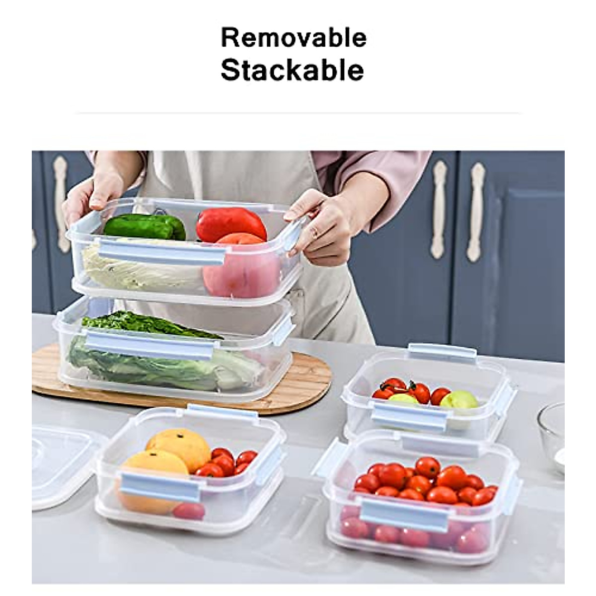 TIAN CHEN Airtight Food Storage Containers, Stackable Cookie Carriers with Handle Lid, Waterproof LeakProof Bacon Tray, 3 Layer Medium BPA Free(Pink)