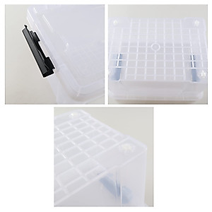 Sandmovie 22 Quart Plastic Clear Storage Box with Wheels, Plastic Latching Bins with Lids, 6 Pack