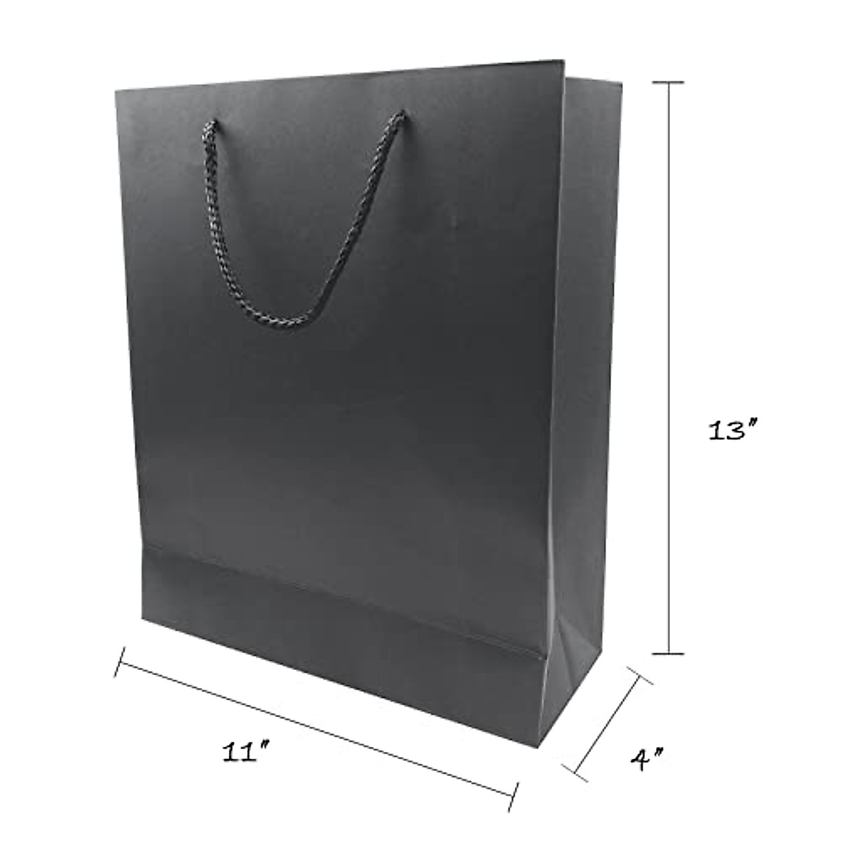 yacool Black Gift Bag 11 x 4 x 13 with Greeting Card, Sticker and Tissue Paper for Birthday, Valentine, Party, Baby Shower, Girls, Boys