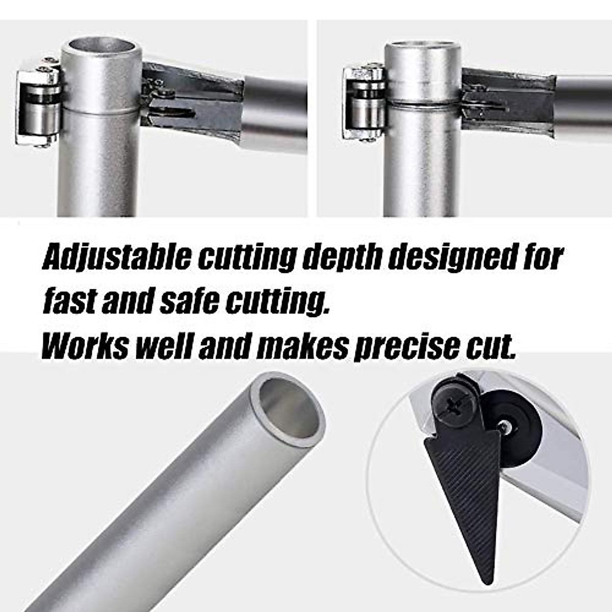 GOLDEAL Bike Front Fork Cutter,Seatpost/Seat Tube/Steerer Tube Cutter,1/4"- 1-5/8"(6mm-42mm) with A Spare Cutting Wheel for Cutting Copper/Brass/Aluminum/Stainless Steel/PVC/Plastic Tube.（Silver）