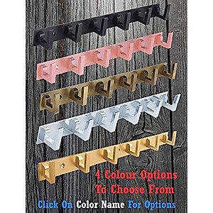 DOCOSS-Coat Rack Wall Mounted Coat Hooks Rail Wall Hooks Coat Hangers for Wall Hat Rack for Hanging Coats,Hats,Jacket,Clothes(Set of 2,Rose Gold)