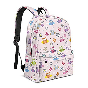 Owl School Backpack Lightweight Cute Kids Backpack Classic Bookbag Cool Daypack for Teen High School Student, 17 Inch
