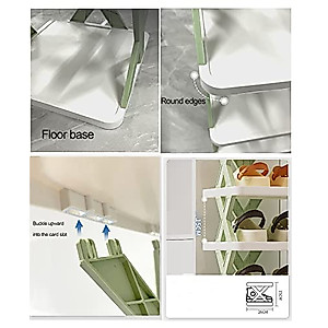 Shoe Rack - Shoe Organizer 5 Tiers for Closet Narrow， Plastic Shoe Rack Storage Organizer for Entryway, Space Saving Shoe Stand Cabinet for Bedroom Cloakroom Hallway Garage. (Light Green)