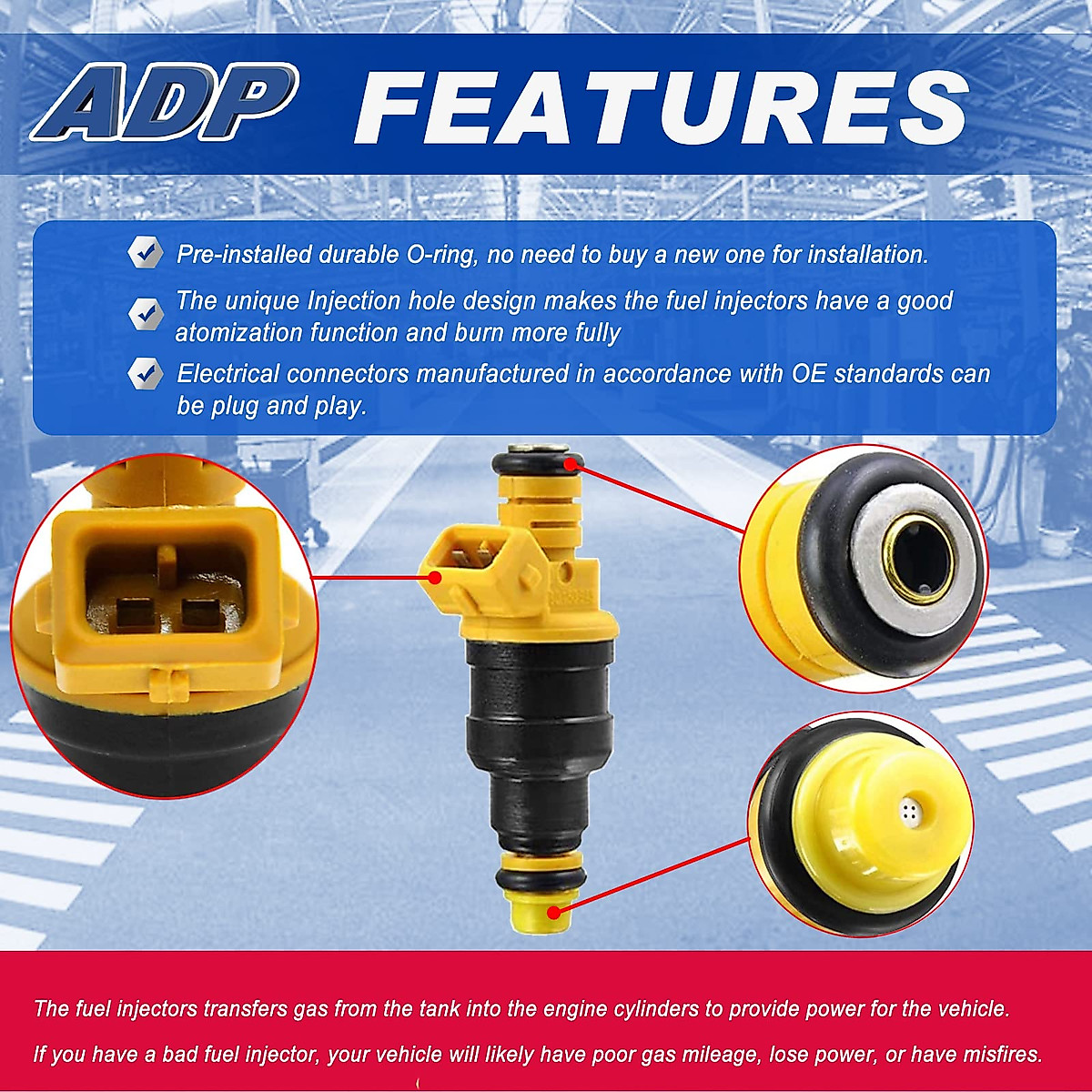 8Pcs Fuel Injector 280150943, 0280150939, 0280150909 - Fits Ford E250, F150, F250, F350, E350, Mustang, Lincoln and Mercury 4.6L, 5.0L, 5.4L, 5.8L Vehicles - Year 1992-2004