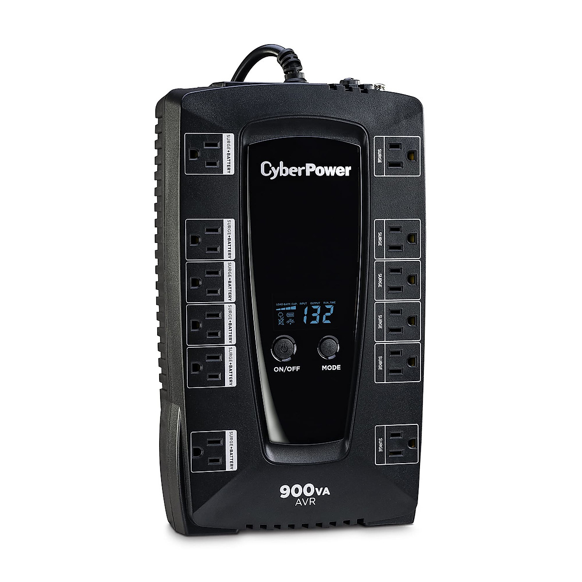 CyberPower AVRG900LCD Intelligent LCD UPS System, 900VA/480W, 12 Outlets, AVR, Compact