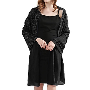 BANETTETA Shawls and Wraps for Evening Dresses - Dress Cover Up For Women (Black)