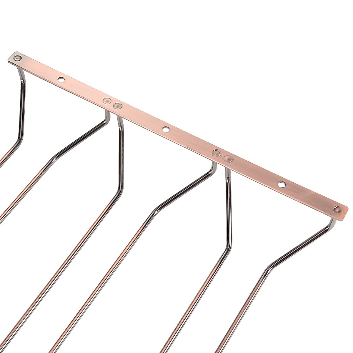 Dianoo 30.5cm Bronze Wine Glass Rack Under Cabinet, Wine Glass Holder Gold Under Shelf, Stemware Rack, Wine Glasses Storage Hanger, 3 Rows