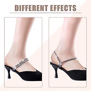 Wabular Elastic High Heels Shoe Straps, Rhinestone Elastic High Heel Anti-Loose Straps, Shoe Straps for Heels Detachable Shoe Straps