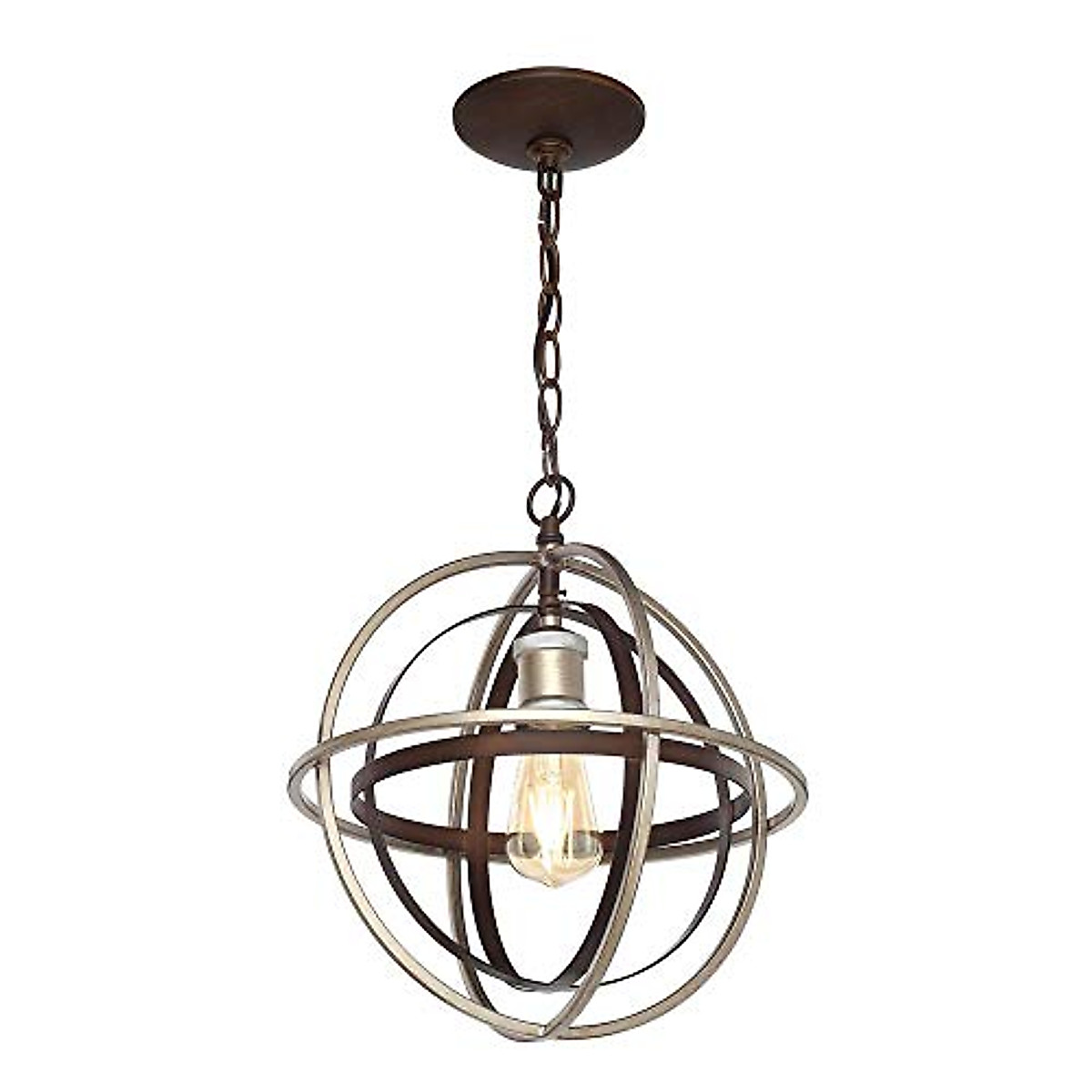 Home Decorators Collection 27030 1-Light Bronze & Champagne Pewter Mini Pendant