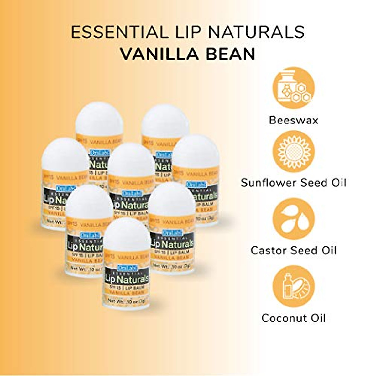 Lip Naturals® | Assorted Mini Lip Balm with Sunscreen (SPF-15) | Made in USA | 12-Count Pack with Bing Cherry, Tea Tree Mint, and Vanilla Bean Flavors (0.10oz/3g Each)