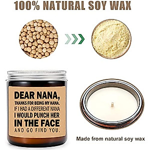Averaze Nana Candle Nana Gifts from Grandkids Id Punch Another in The Face Fun Gag for Her Mothers Day Candle Lavender Scented Candles 8oz