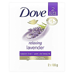 Dove Purely Pampering Beauty Bar for Softer Skin Relaxing Lavender More Moisturizing Than Bar Soap 3.75 oz 2 Bars
