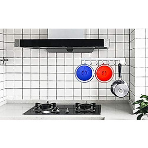 Pack of 2, Collapsible Microwave Food Cover BPA free TPR, 10.5inch, round with grip handle RED+BLUE…