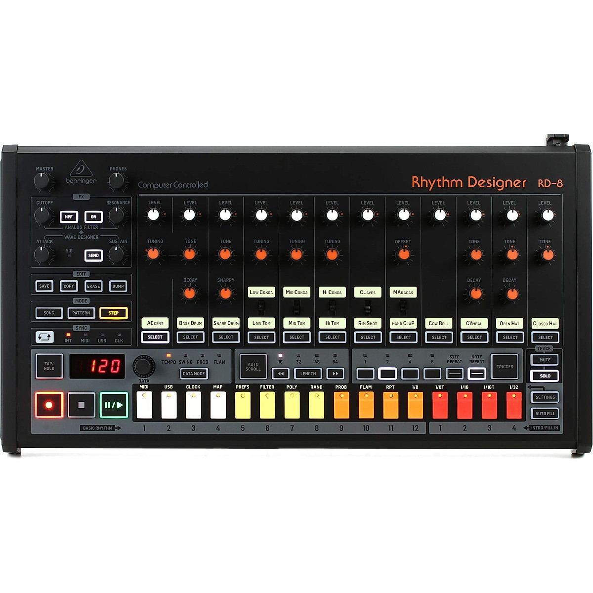 Behringer Rhythm Designer RD-8 Analog Drum Machine