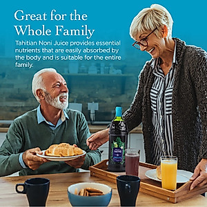 Tahitian Noni Juice by Morinda - Original and Authentic Noni Fruit Puree with Natural Blueberry & Grape (Resveratrol) - Invigorating Daily Superfood Drink for Enhanced Vitality - 4x1L Bottles/Case