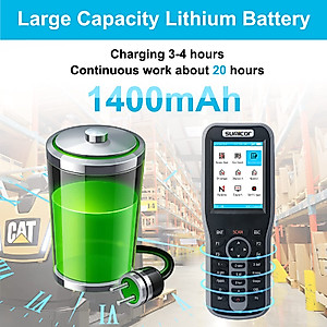 Sumicor Barcode Scanner 1D & 2D QR Code PDF417 Reader, Wireless 2.4 Ghz Handheld Cordless Rechargeable Inventory Barcode Scanner with 2.8'' HD Screen and Keybord for Stocktaking (2D)